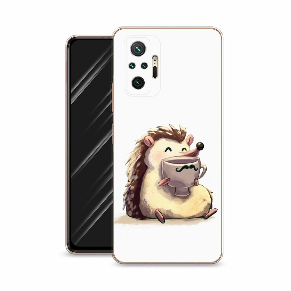 Чехол на Xiaomi Redmi Note 10 Pro / Сяоми Редми Нот 10 Pro с принтом "Еж кофеман" — фото 1