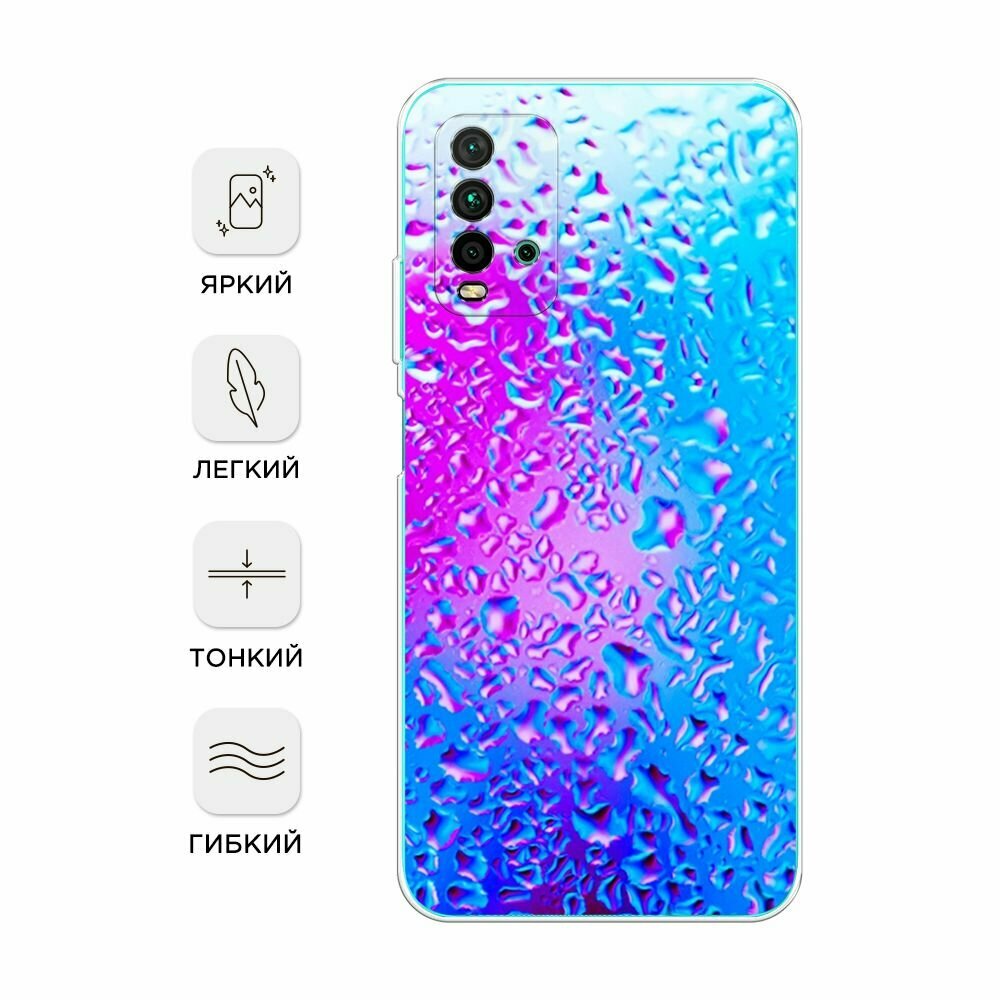 Чехол на Xiaomi Redmi 9T / Сяоми Редми 9Т с принтом "Капли на стекле" — фото 1