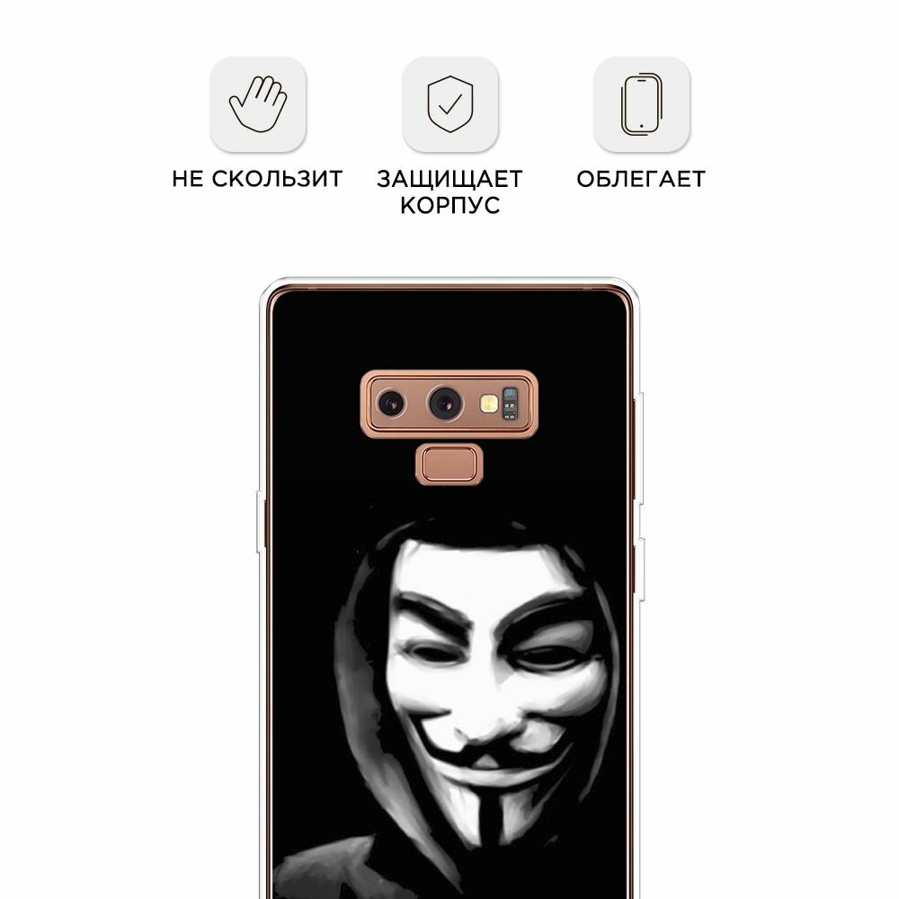 Чехол на Samsung Galaxy Note 9 / Самсунг Галакси Нот 9 с принтом "Анонимус" — фото 1