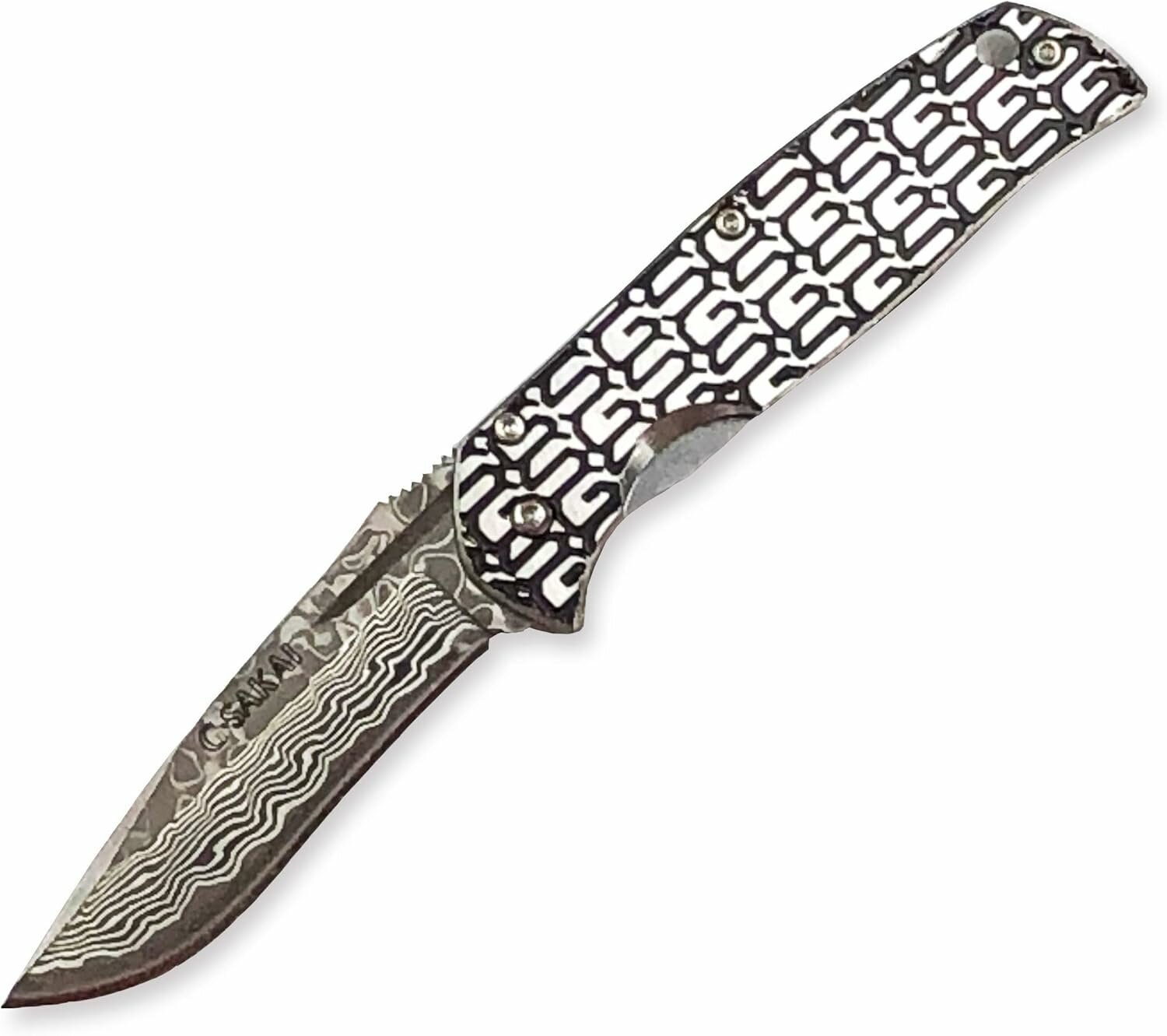 Нож складной Gentleman Black 130-56, Damascus VG-10, кожаный чехол