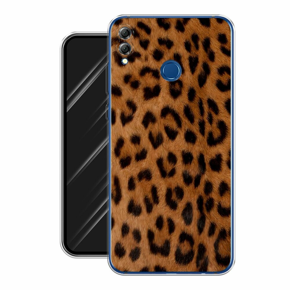 Силиконовый чехол на Honor 8X / Хонор 8Х с принтом "Мех леопарда" — фото 1