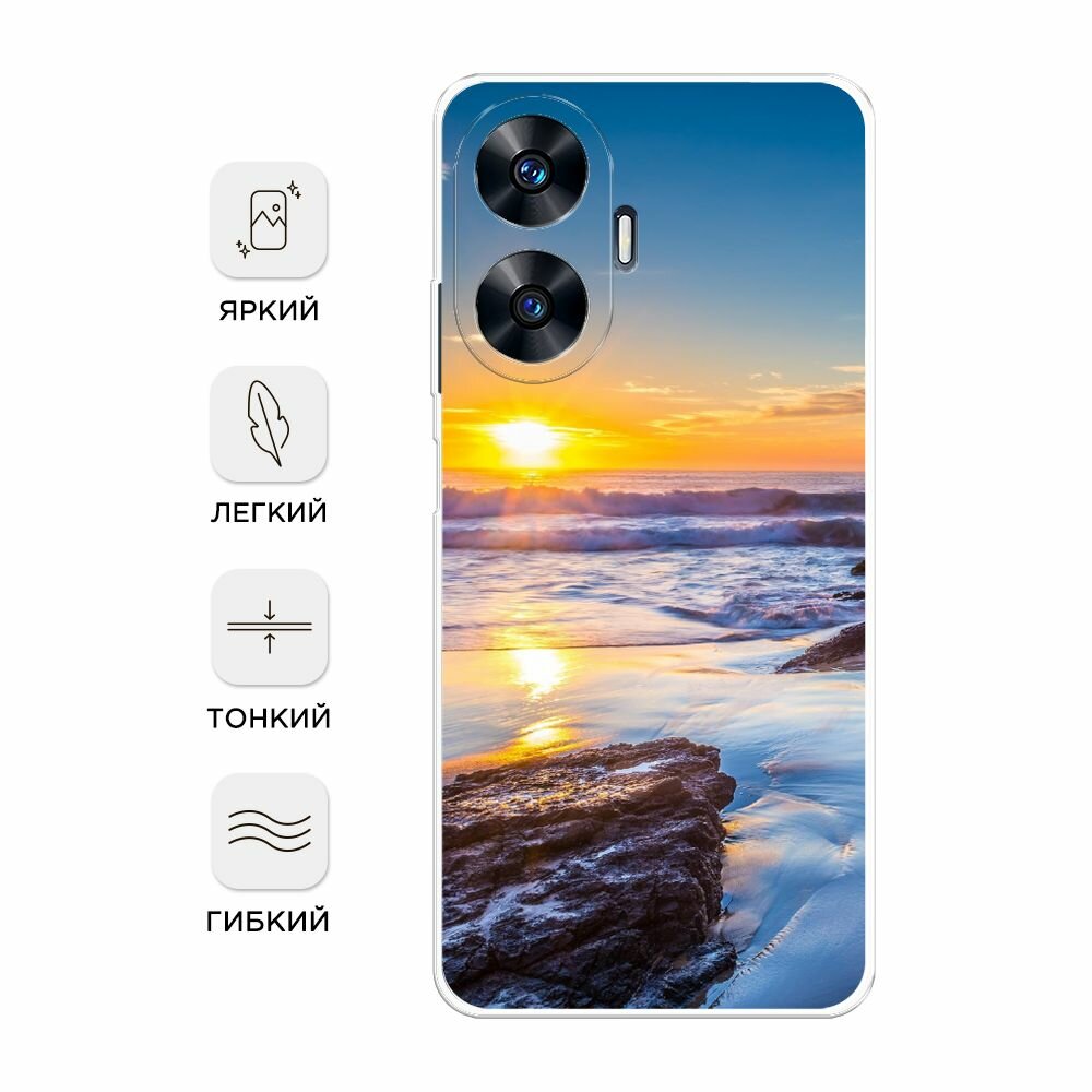 Силиконовый чехол на Realme C55 / Реалми C55 с принтом "Восход 6" — фото 1