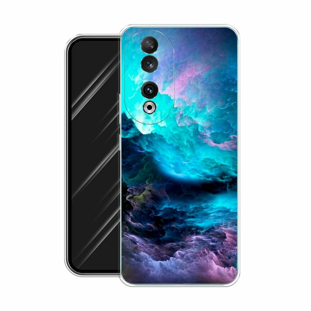 Силиконовый чехол на Honor 90 / Хонор 90 с принтом "Бирюзовое небо" — фото 1