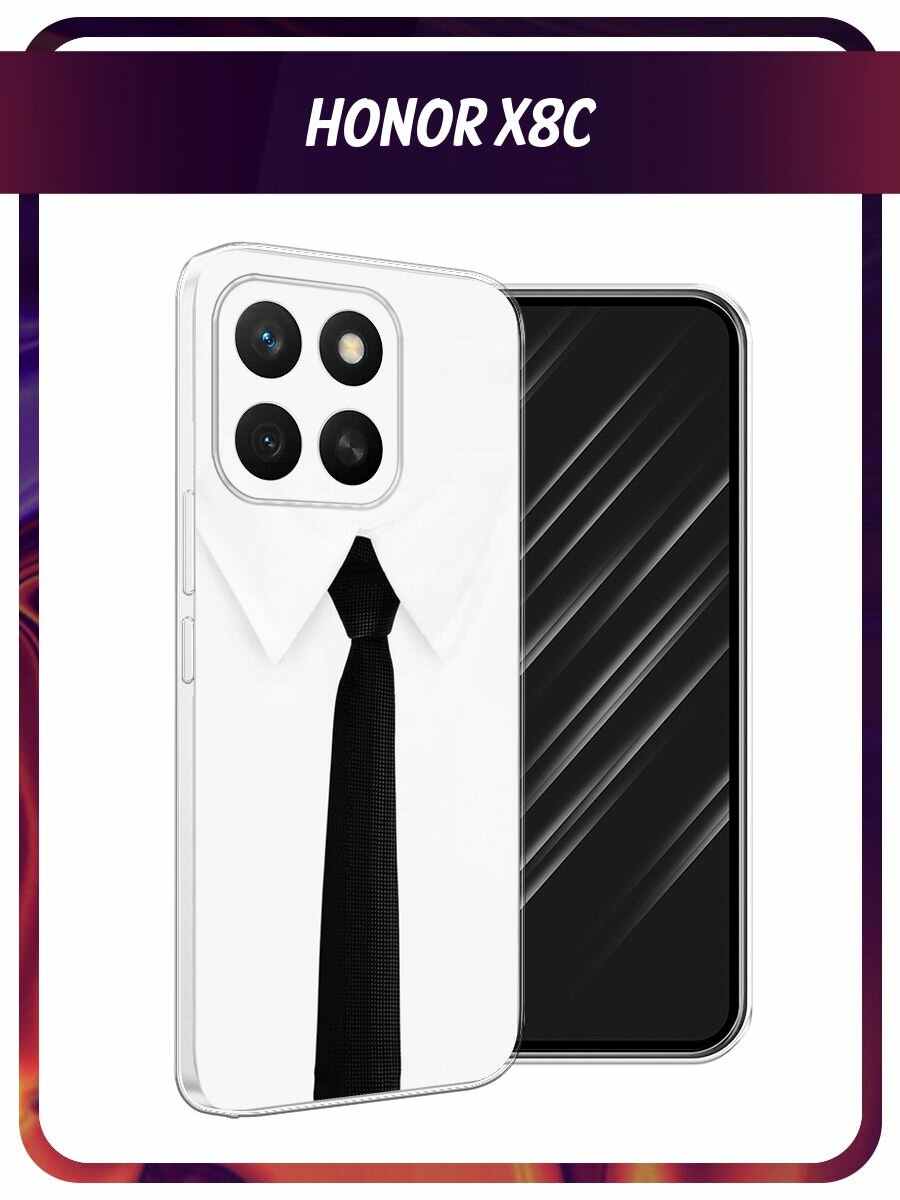 Силиконовый чехол на Honor X8c / Хонор X8c с принтом "Галстук"