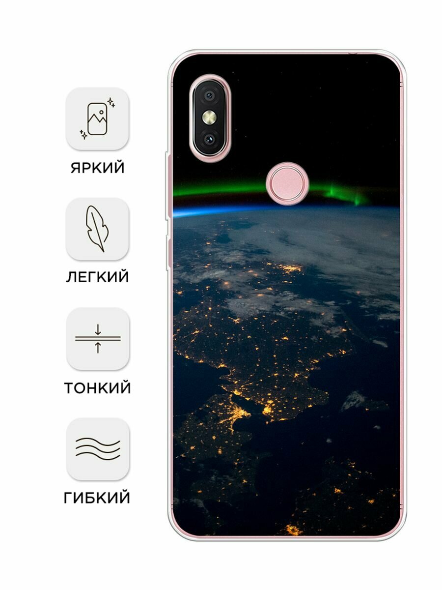 Чехол на Xiaomi Redmi S2 (Redmi Y2) / Сяоми Редми С2 (Редми Y2) с принтом "Земля из космоса" — фото 1