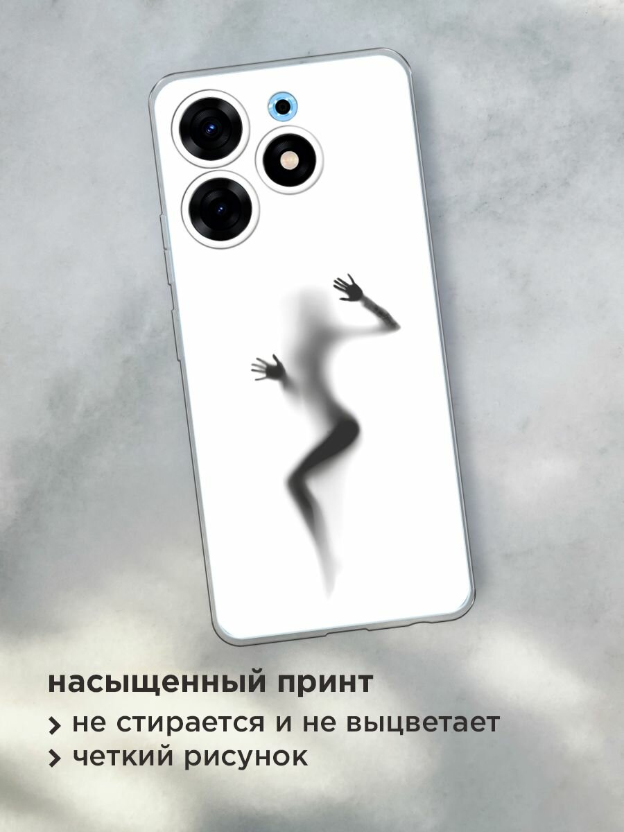 Чехол на Tecno Spark 10 Pro / Текно Спарк 10 Про с принтом "Девушка в душе" — фото 1
