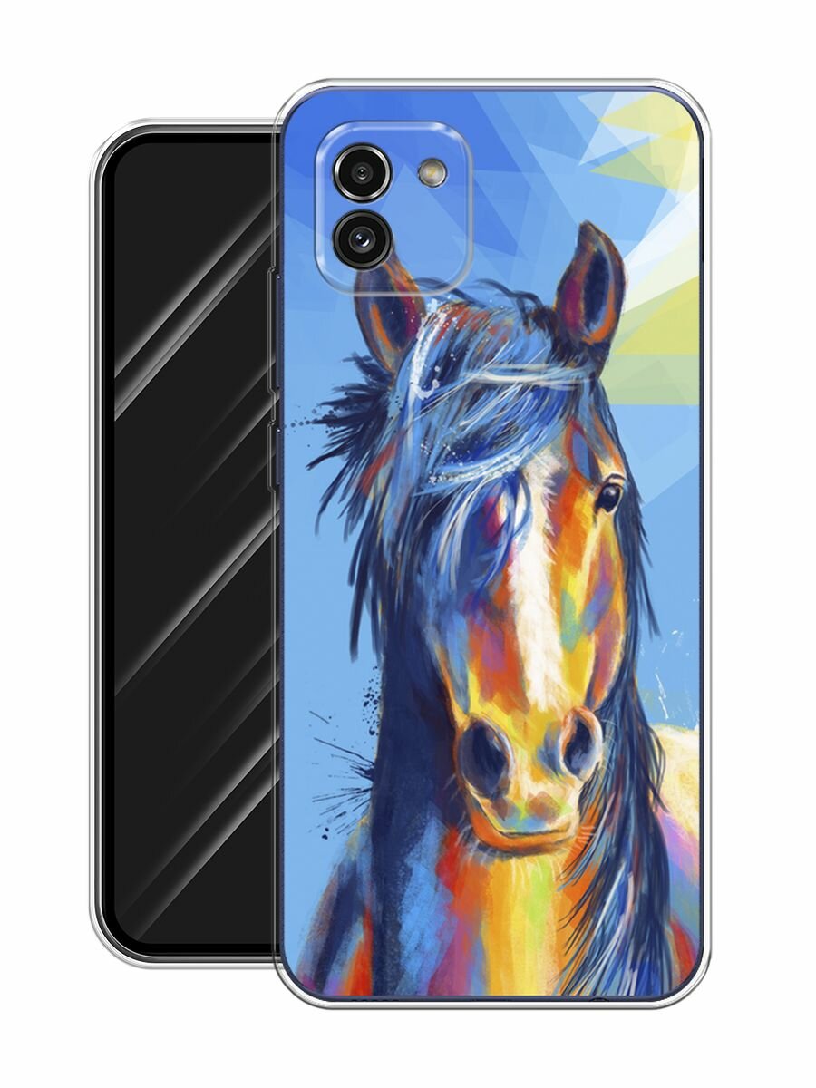 Чехол на Samsung Galaxy A03 / Самсунг Галакси А03 с принтом "Лошадь арт 3" — фото 1
