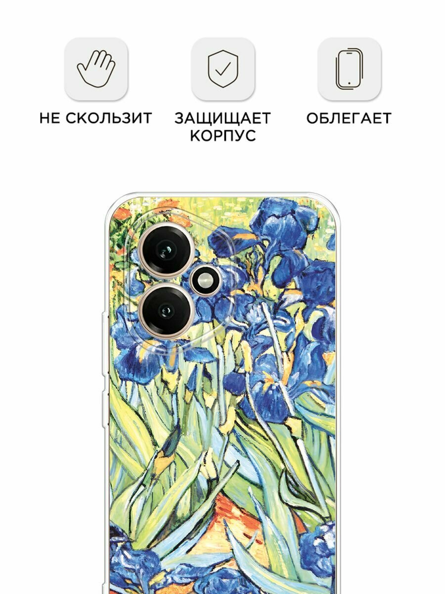 Силиконовый чехол на Honor 400 / Хонор 400 с принтом "Ирисы Ван Гог" — фото 1