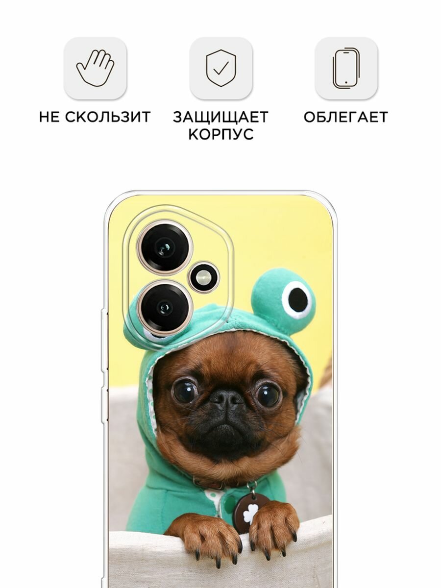 Чехол на Honor 400 / Хонор 400 с принтом "Собачка в шапке лягушки" — фото 1