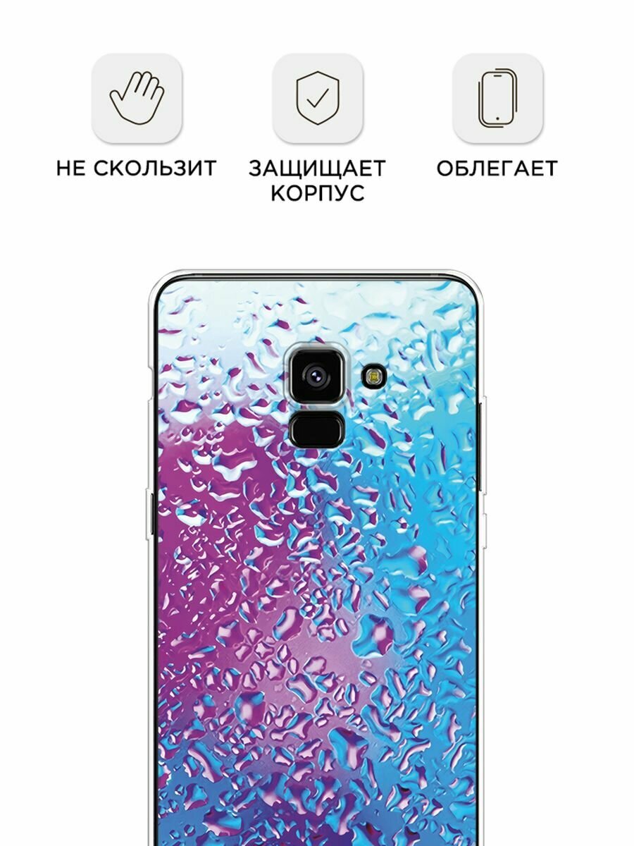 Чехол на Samsung Galaxy A8 + / Самсунг Галакси А8 Плюс 2018 с принтом "Капли на стекле" — фото 1