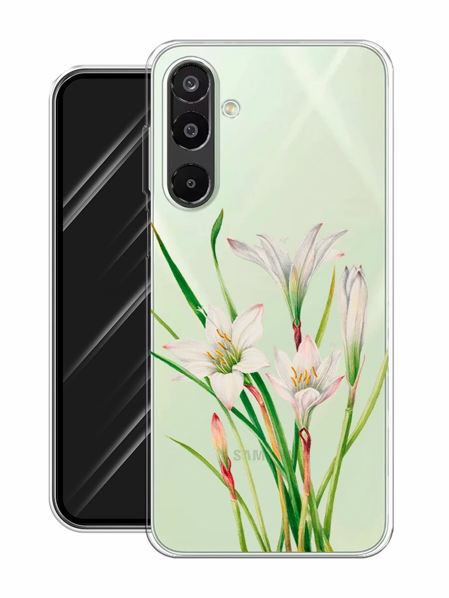 Чехол на Samsung Galaxy M16 / Самсунг Галакси М16 с принтом "White lily", прозрачный — фото 1