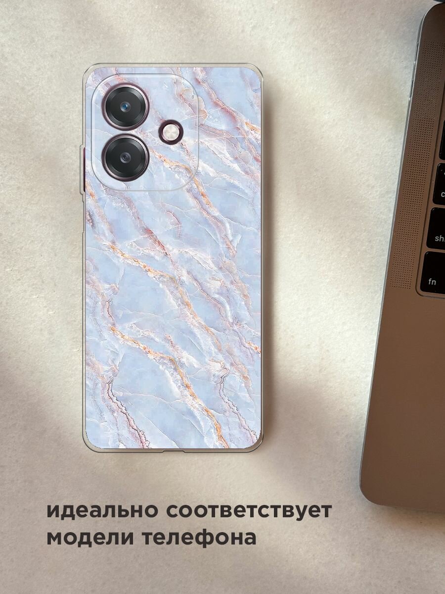 Чехол на Oppo A3/A3x / Оппо А3/A3x с принтом "Сиреневый мрамор" — фото 1
