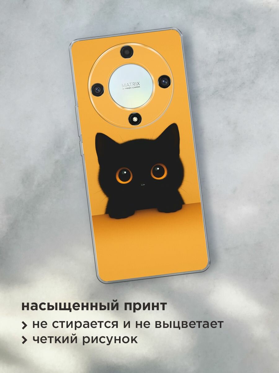 Чехол на Honor X9A / Хонор X9A с принтом "Контрастный котик" — фото 1