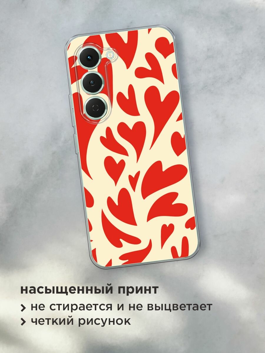 Чехол на Tecno Spark 40 Pro / Текно Спарк 40 Про с принтом "Crazy hearts 1 - 14 февраля" — фото 1