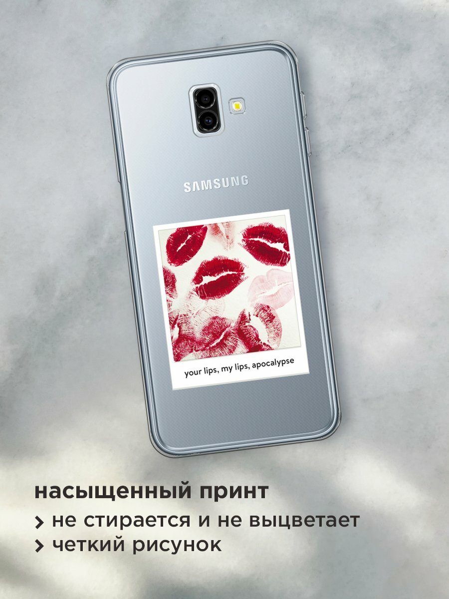 Чехол на Samsung Galaxy J6 + / Самсунг Галакси J6 Плюс 2018 с принтом "Полароид губы 2" — фото 1