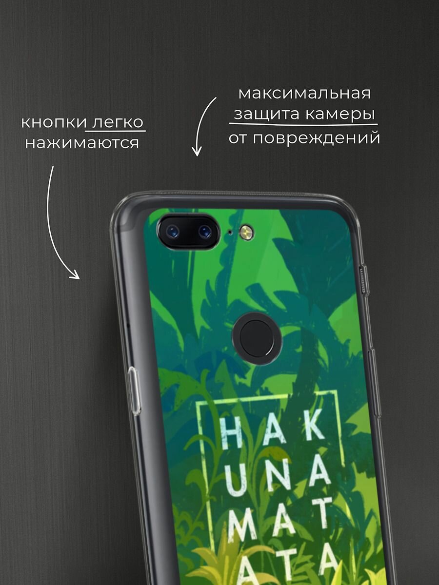 Силиконовый чехол на OnePlus 5T / ВанПлюс 5Т с принтом "Акуна матата" — фото 1