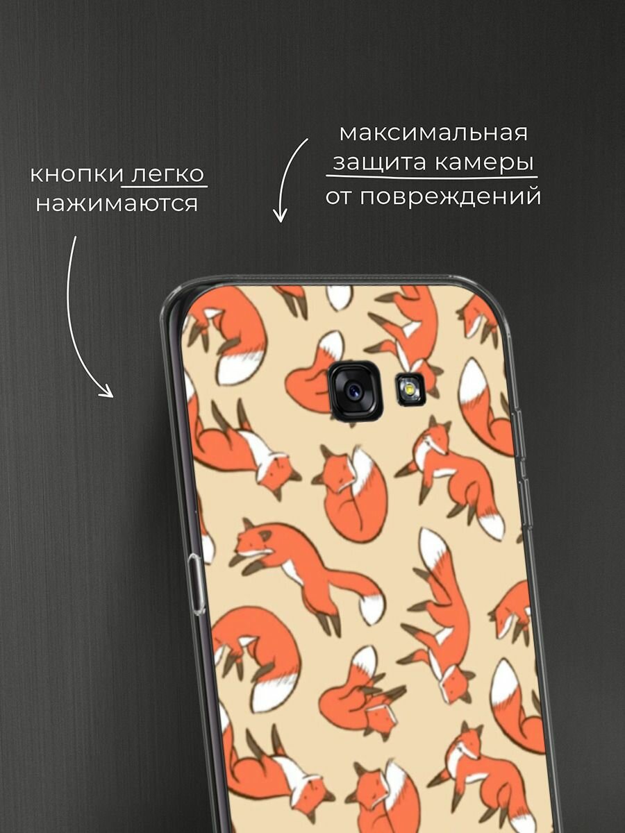 Чехол на Samsung Galaxy A7 2017 / Самсунг Галакси А7 2017 с принтом "Лисички фон" — фото 1