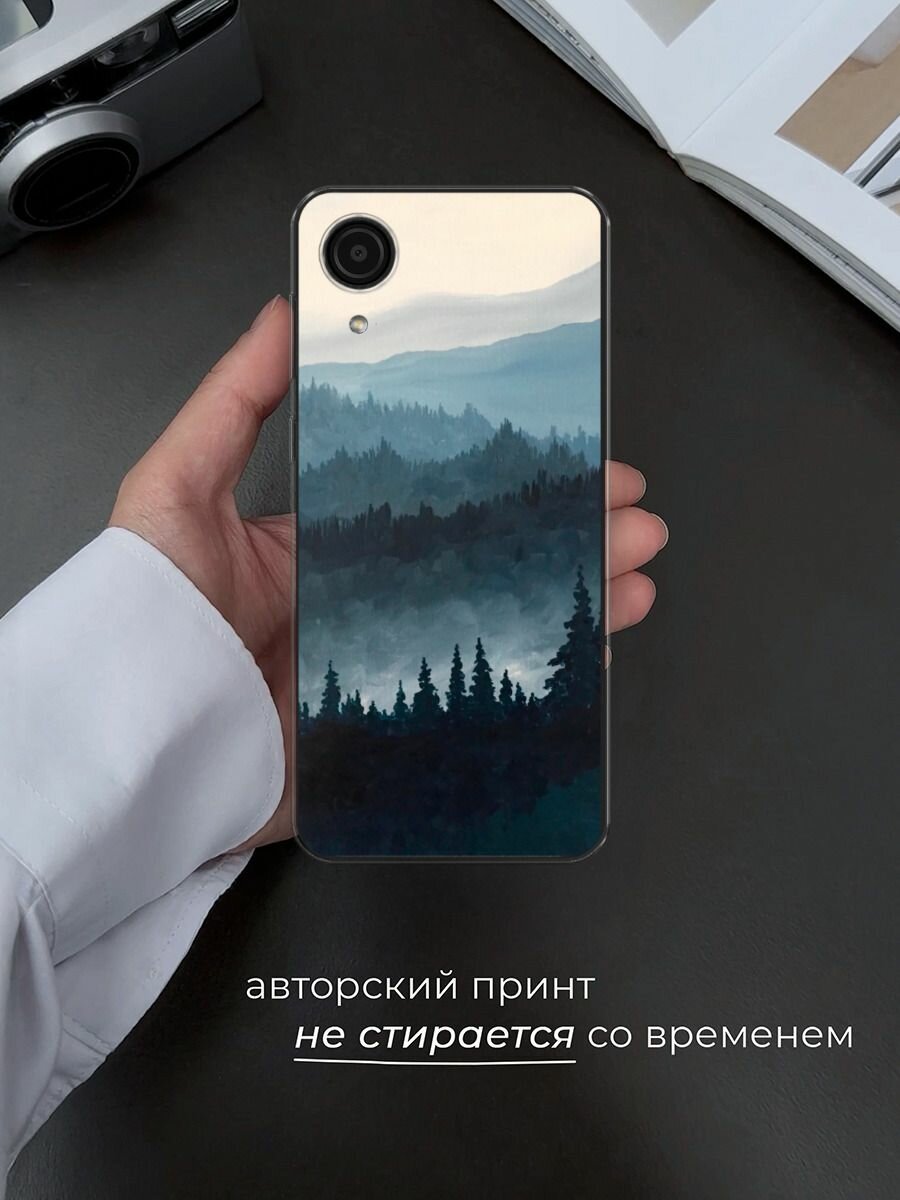 Чехол на Samsung Galaxy A03 Core / Самсунг Галакси А03 Core с принтом "Туманные горы" — фото 1