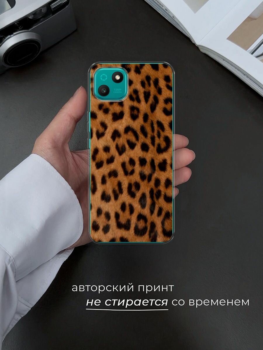 Силиконовый чехол на Wiko T10 / Вико Т10 с принтом "Мех леопарда" — фото 1