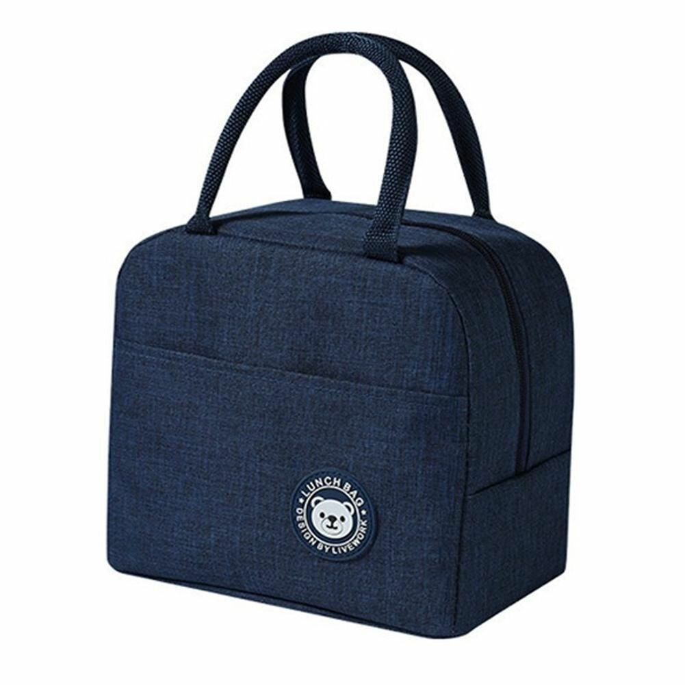 Термосумка для ланч бокса, термобокс для еды, сумка для пикника, ланчей и обедов, синяя, 5 литров, 23х13х21 см