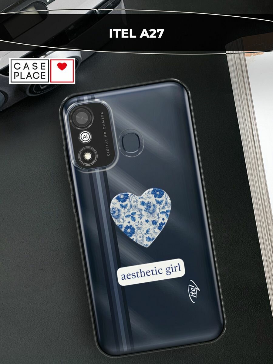 Чехол на Itel A27 / Ител А27 с принтом "Aesthetic girl"