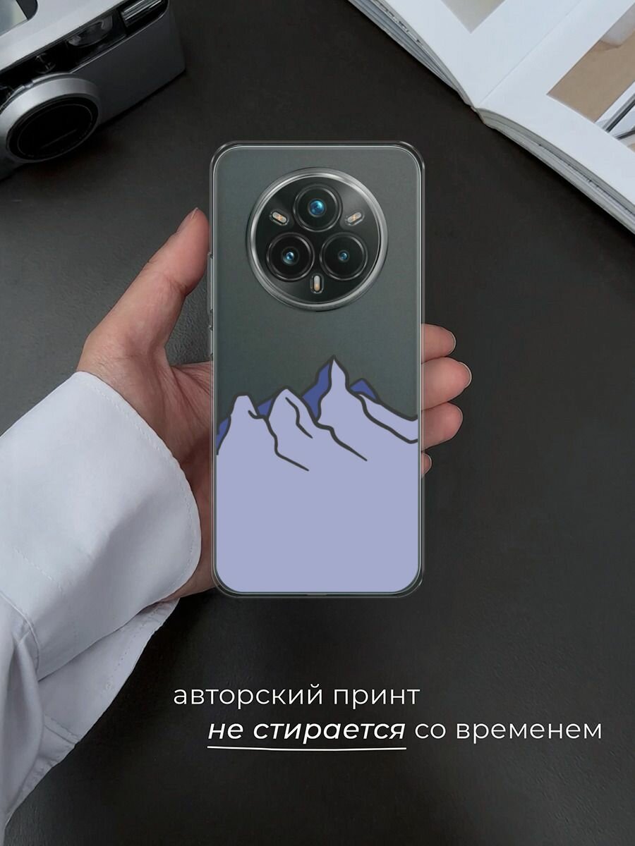 Чехол на Realme 14 Pro / Реалми 14 Про с принтом "Гора", прозрачный — фото 1