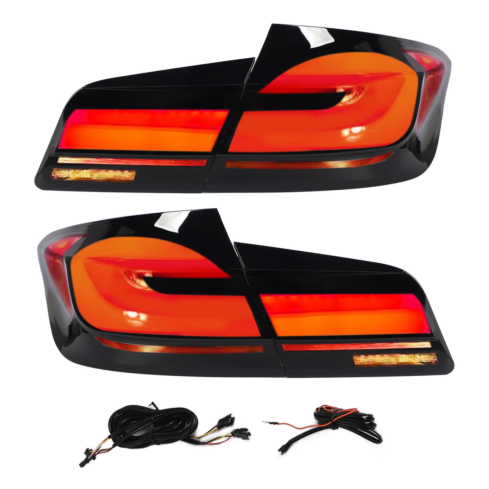 Задние светодиодные фонари G30 LCI Look, тонированные белые, для седана BMW 5 серии F10 M5 2010-2016 годов выпуска.