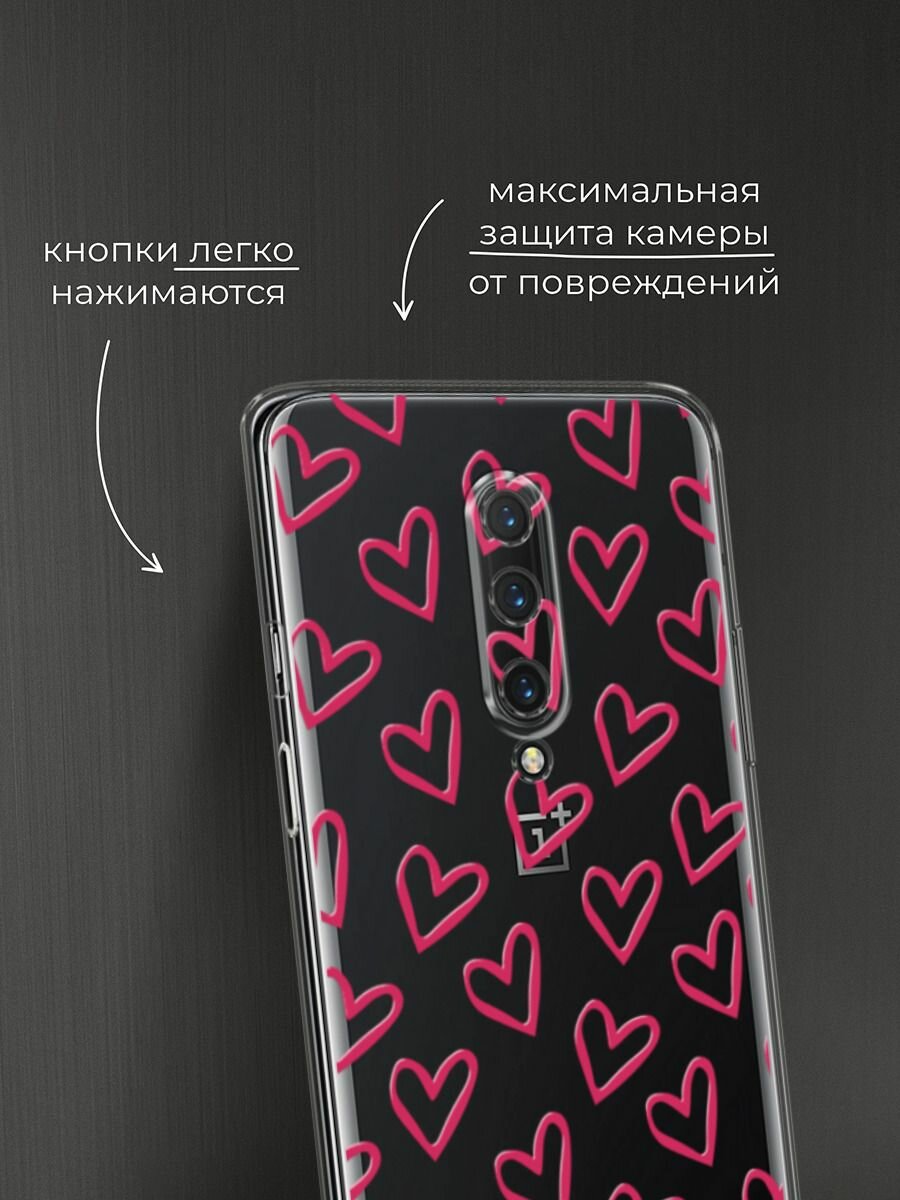 Чехол на OnePlus 8 / ВанПлас 8 с принтом "Темные сердечки" — фото 1