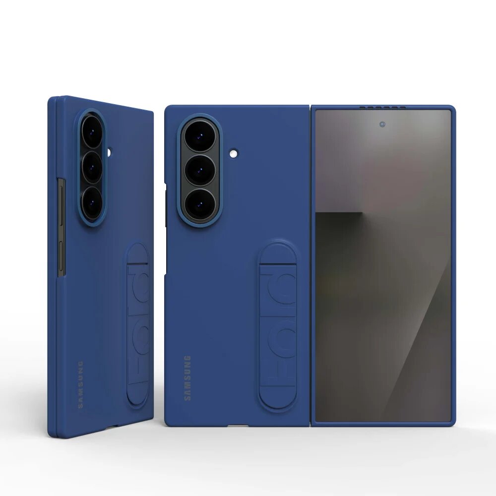 Чехол для телефона Samsung Galaxy Z Fold 7 5G с сенсорной подставкой, складной кронштейн, жесткий чехол для ПК ZFold7, противоударный защитный чехол от падения, Blue, For ZFold7