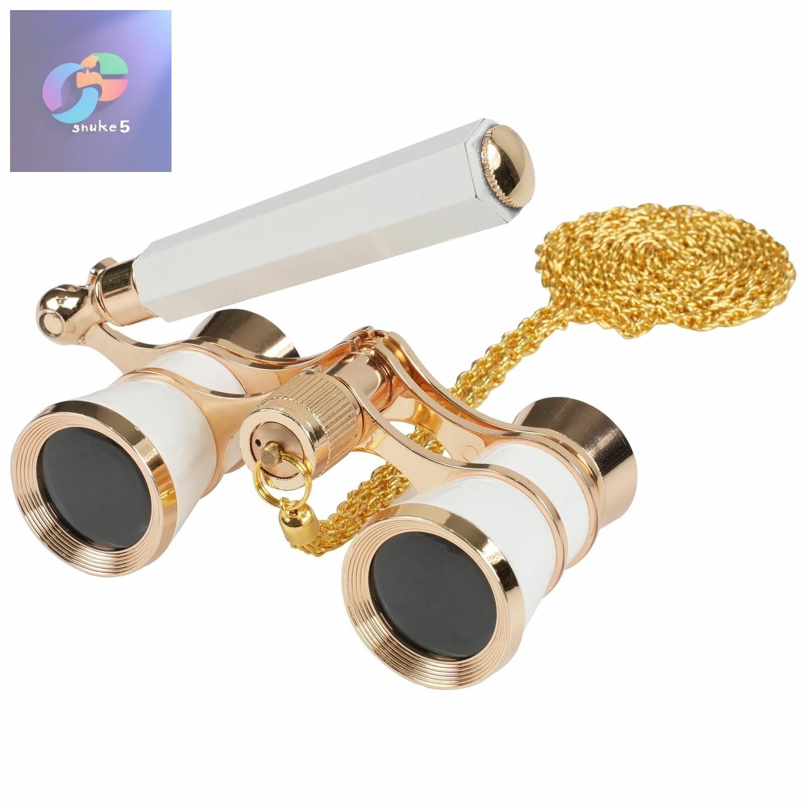 Бинокль театральный с ручкой, 3х увеличение, многослойное покрытие линз, регулировка расстояния между зрачками, центральный способ фокусировки, с чехлом