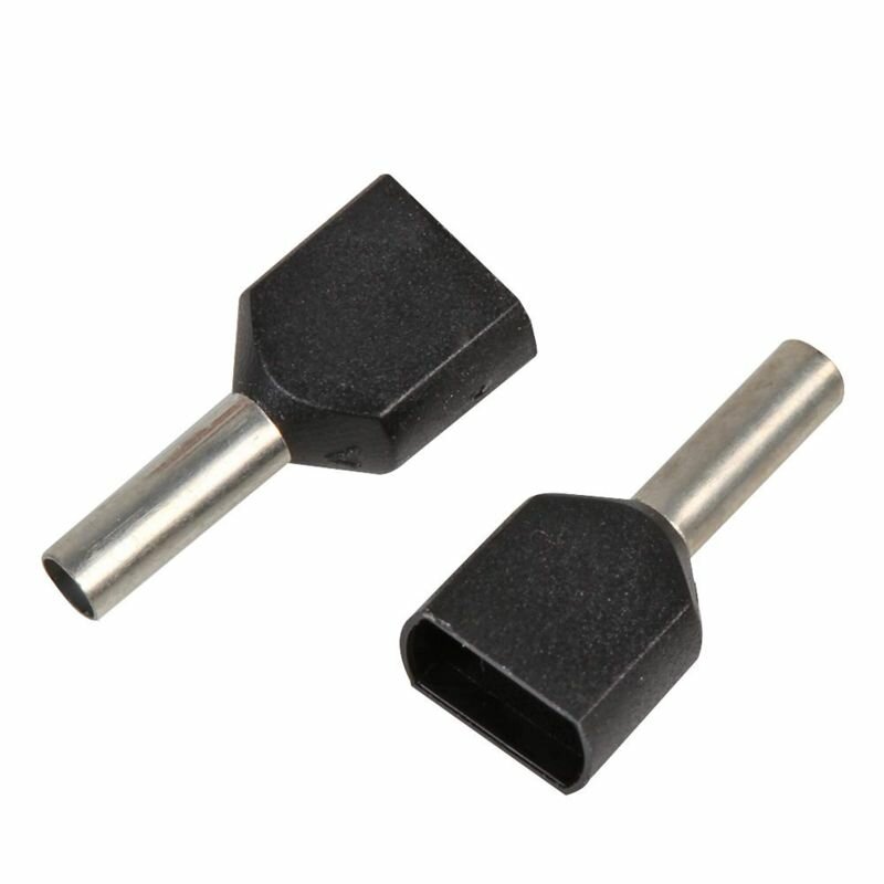 Наконечник-гильза двойная с изолир. фланцем 1.5кв. мм (НШВИ2) черн, DKC IFD2-1.5-8BK (100 шт.)