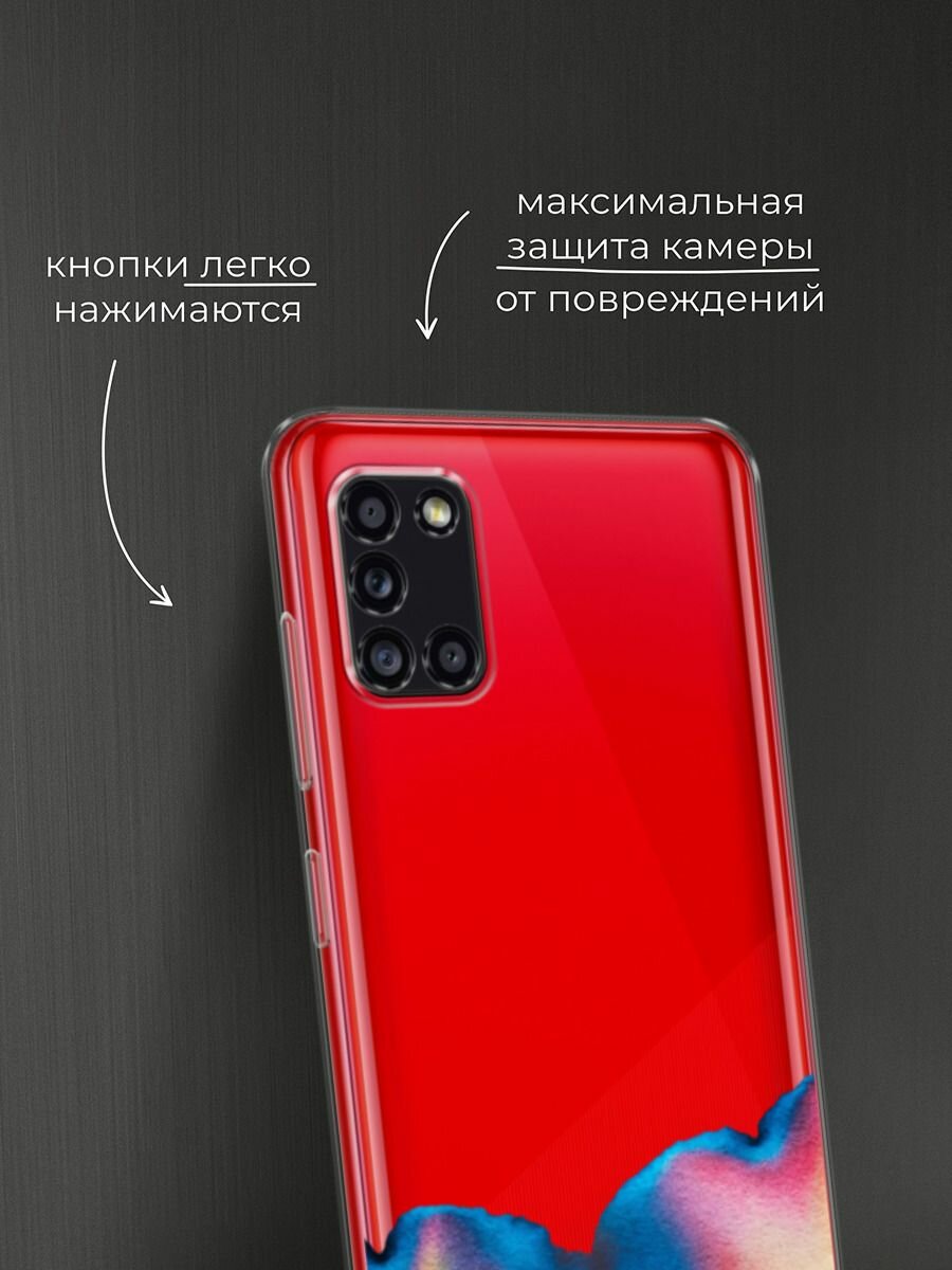 Чехол на Samsung Galaxy A31 / Самсунг Галакси А31 с принтом Акварельное сочетание, прозрачный — фото 1