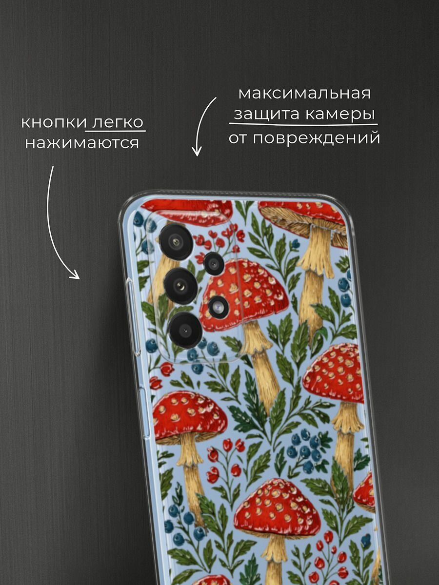 Чехол на Samsung Galaxy A23 / Самсунг Галакси А23 с принтом Мухоморы — фото 1