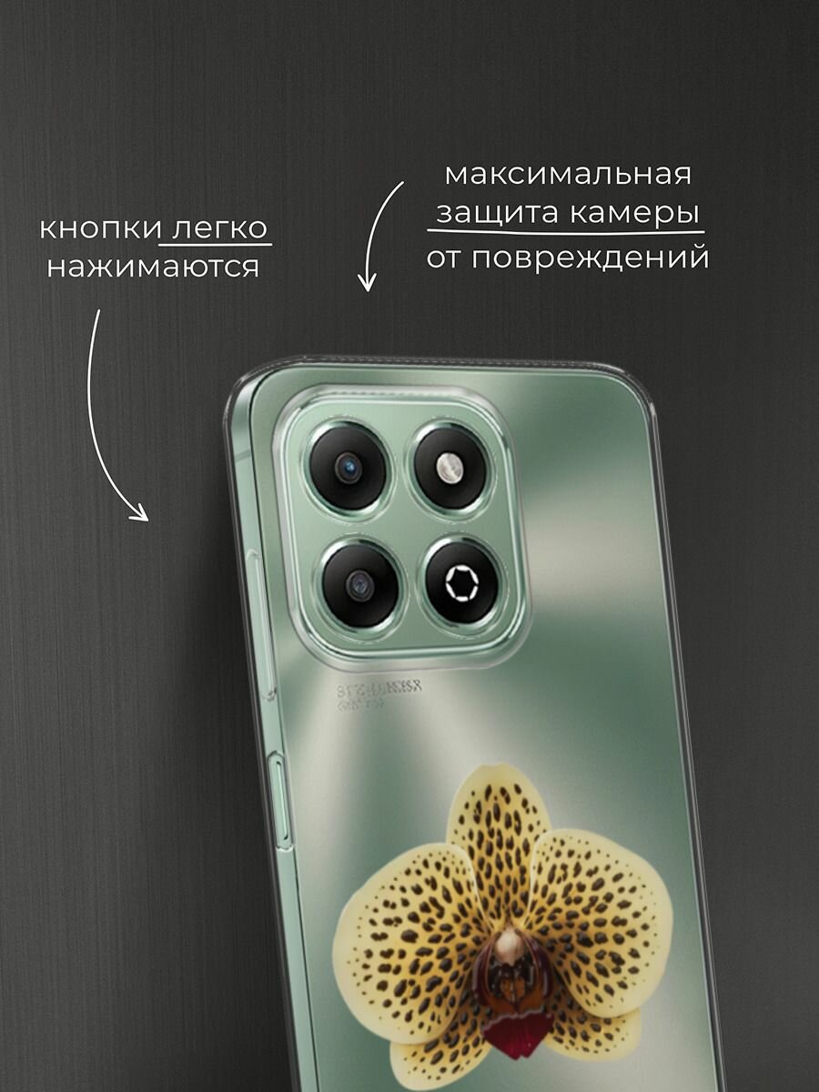 Силиконовый чехол на Honor X6b / Хонор X6b с принтом Желтая орхидея — фото 1