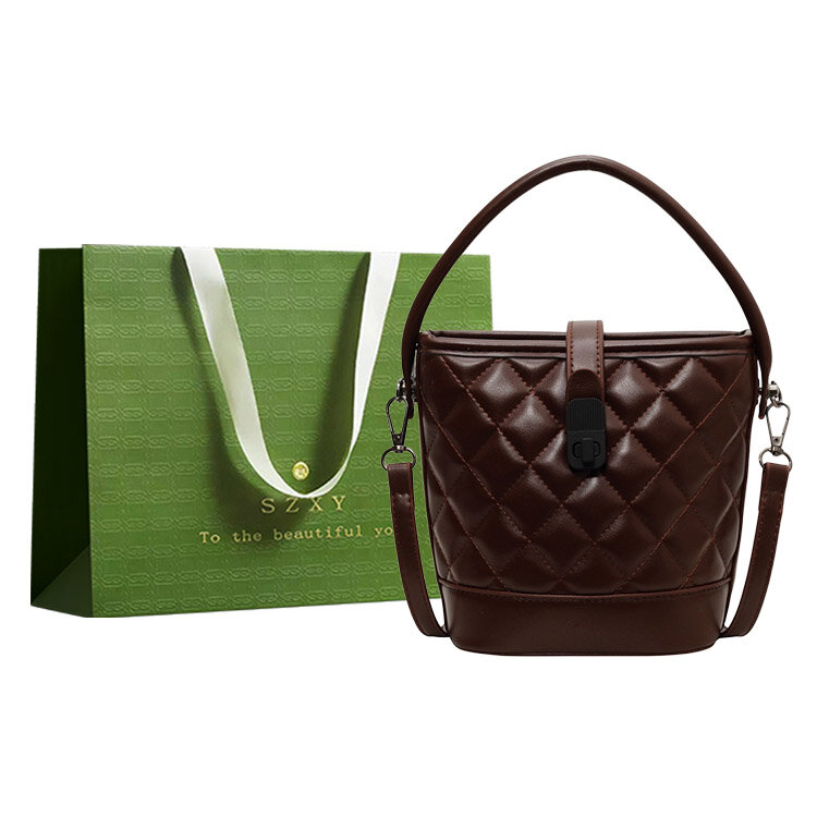 Сумка  Three Ducklings PU черная/белая/кофейная