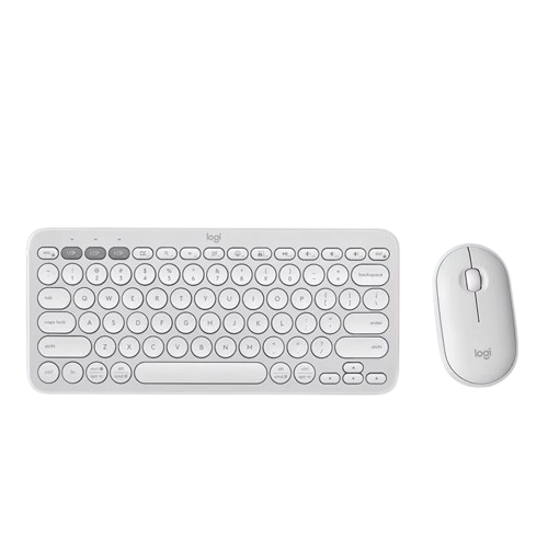 Беспроводной набор клавиатуры и мыши Logitech 2 COMBO, цвет: pebble 2 combo - moonlight whitening, 轻