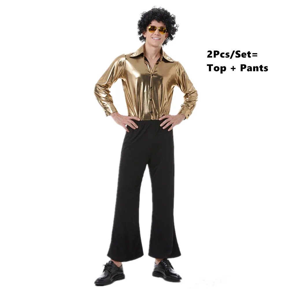 Мужской ретро костюм хиппи полиэстер М