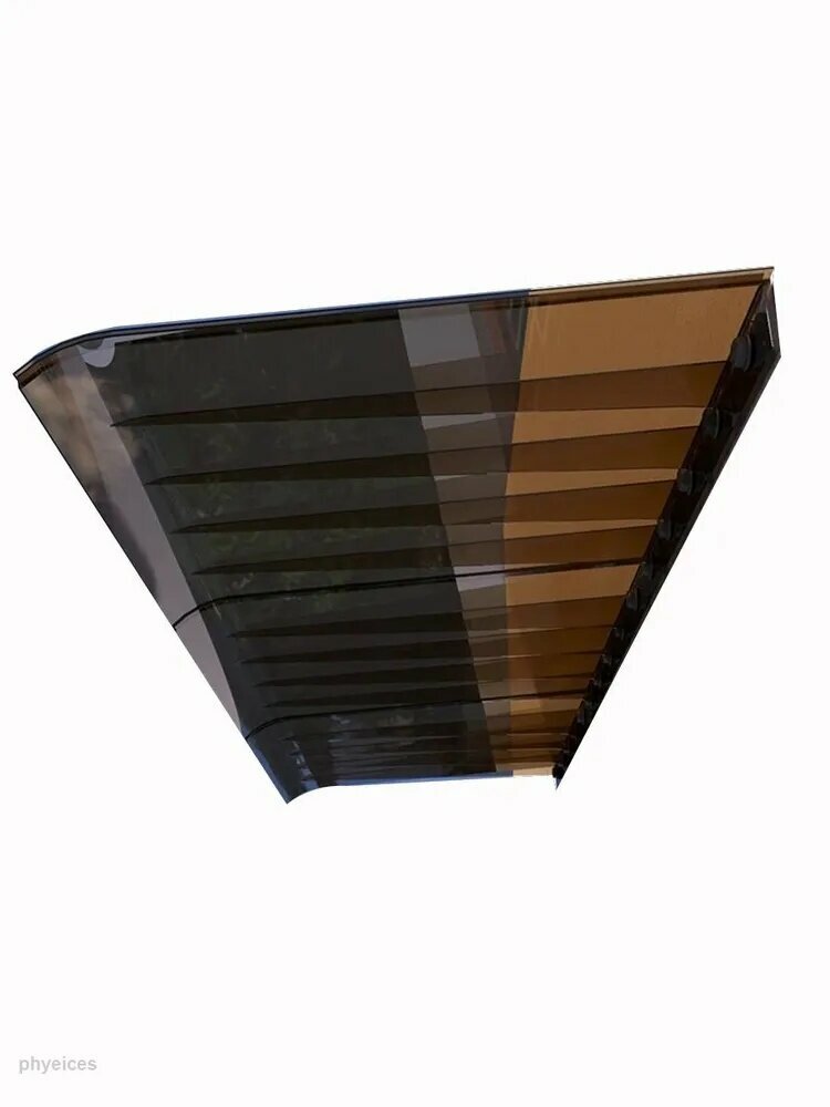 Козырек над крыльцом защитный (навес для дверей) двойной, темный поликарбонат