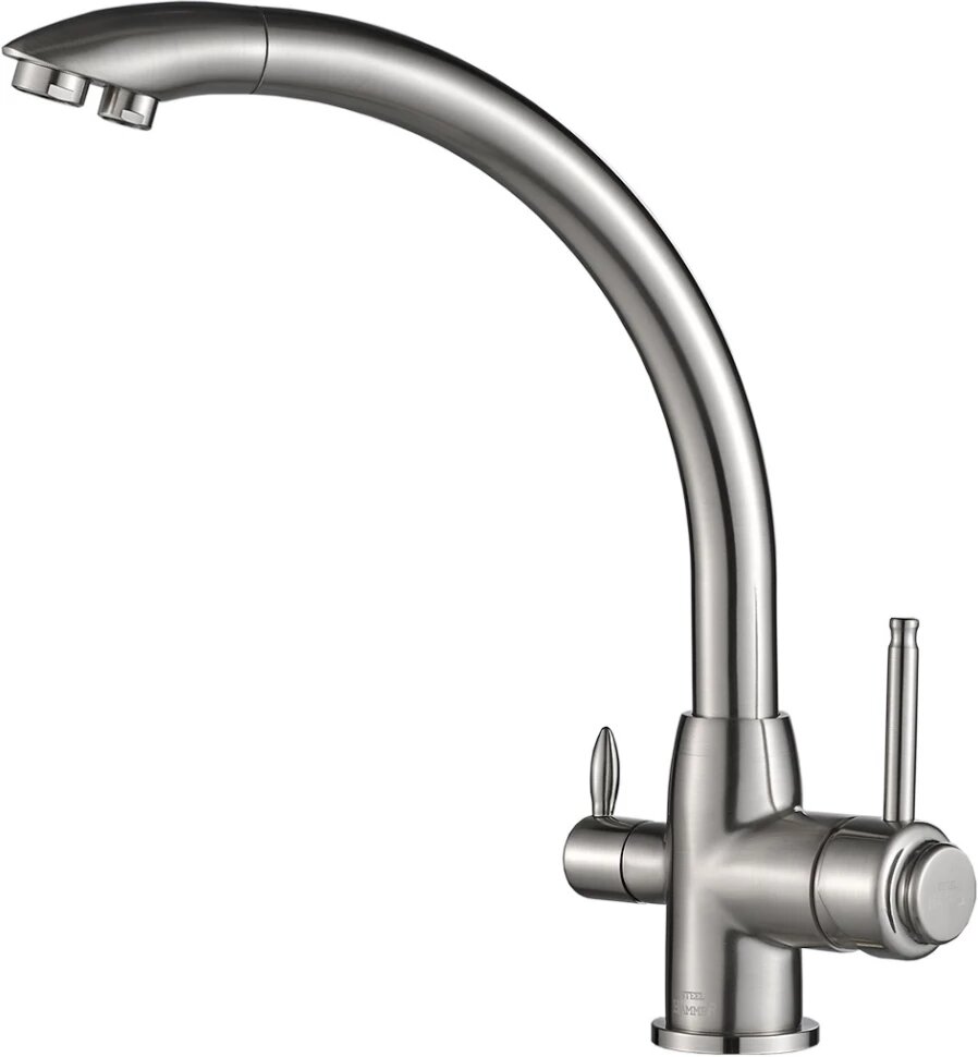 Смеситель для кухни Zorg SH 699 SATIN с подключением к фильтру, сатин