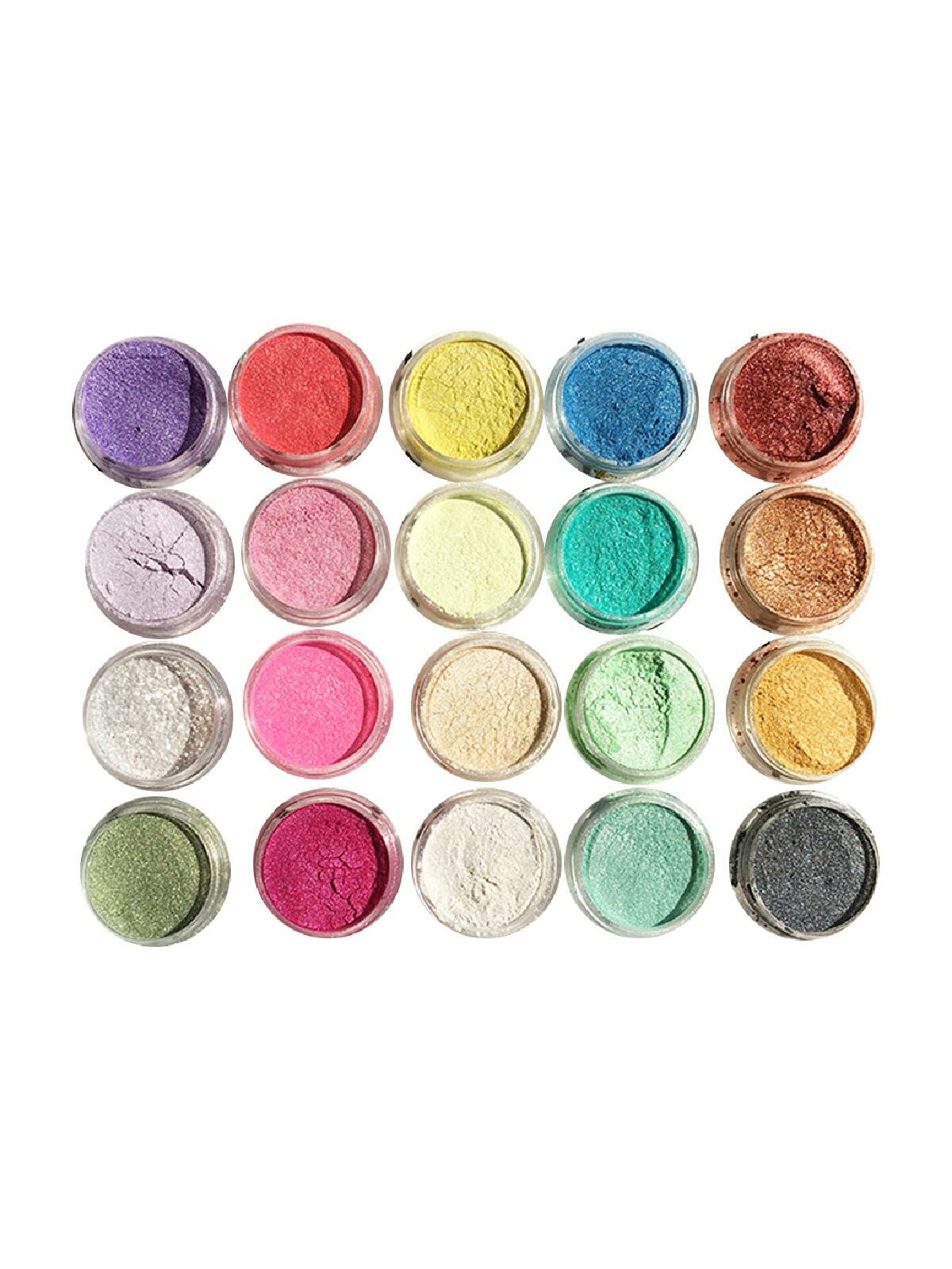 1 набор из 20 цветов, перламутровая пудра
