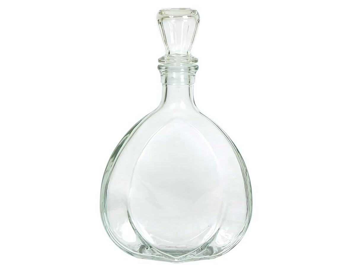 Графин-штоф стеклянный 0,5 л "Ставрополь", с пробкой, прозрачный, для напитков