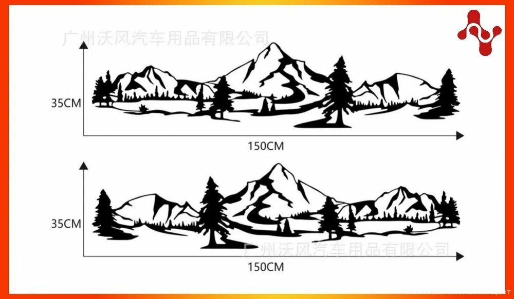 Наклейка на боковую часть кузова Автодом на колесах, сделанная своими руками из дерева для автомобильного прицепа-каравана