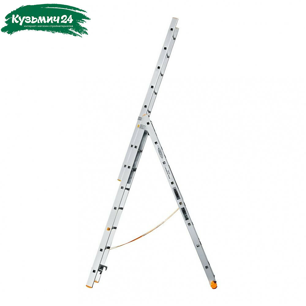 Лестница-стремянка Эйфель Классик, 8 ступеней, 3 секции, алюминиевая, нагрузка до 150 кг, 1 шт.