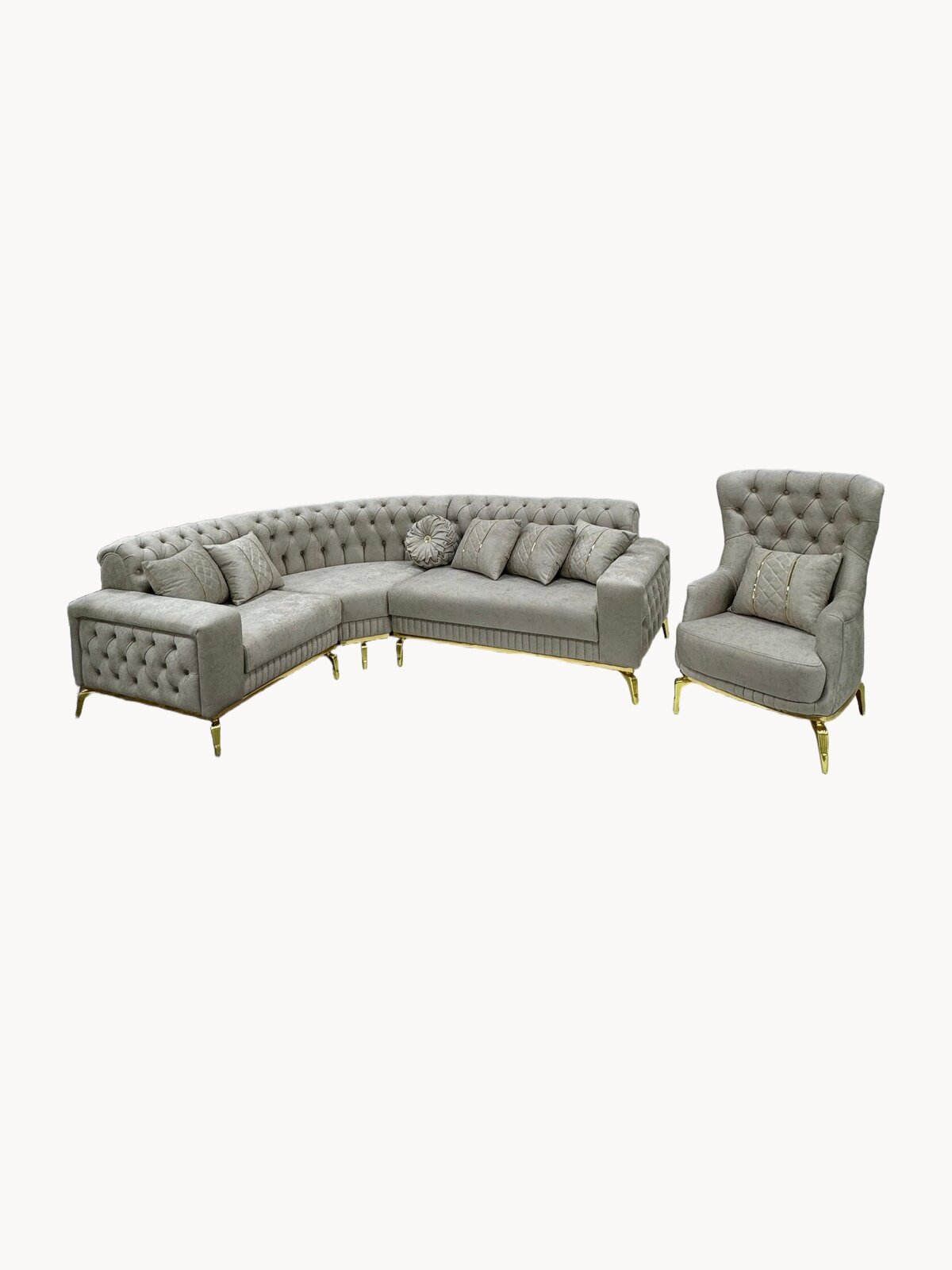 Угловой диван Адель с креслом, механизм трансформации выкатной