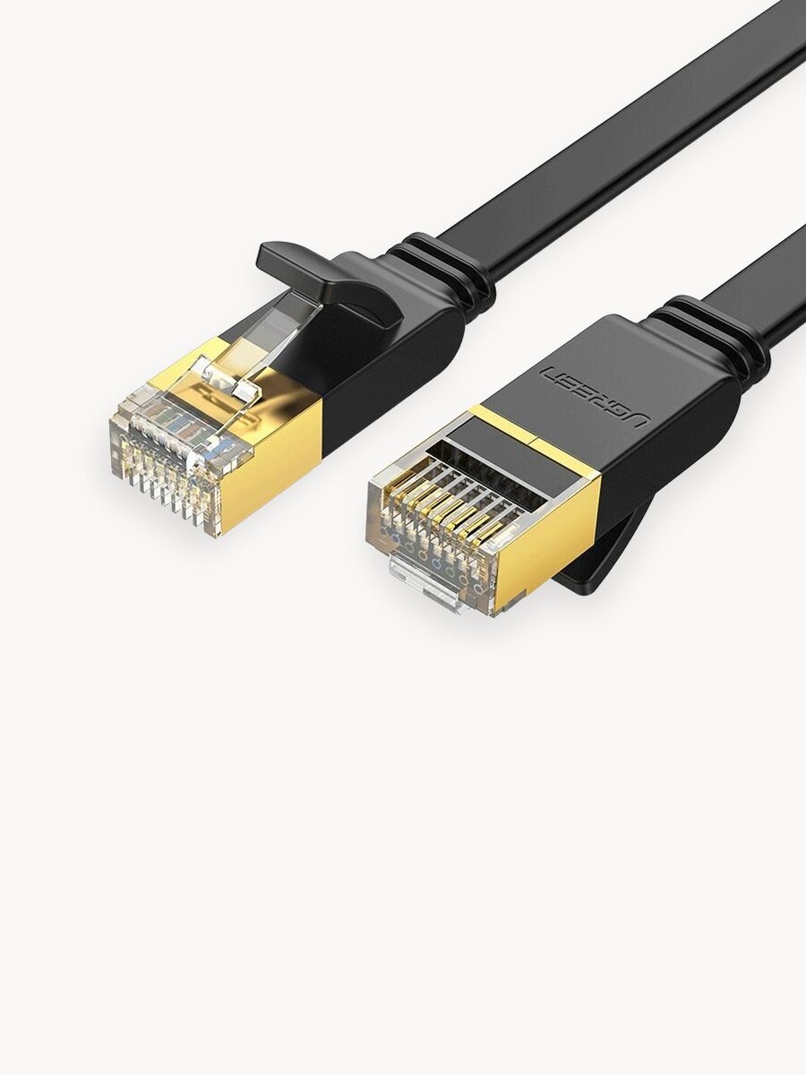 Кабель UGREEN NW106 (11263) UGREEN Cat 7 U/FTP Lan Cable Flat Design. Длина: 5 м. Цвет: черный