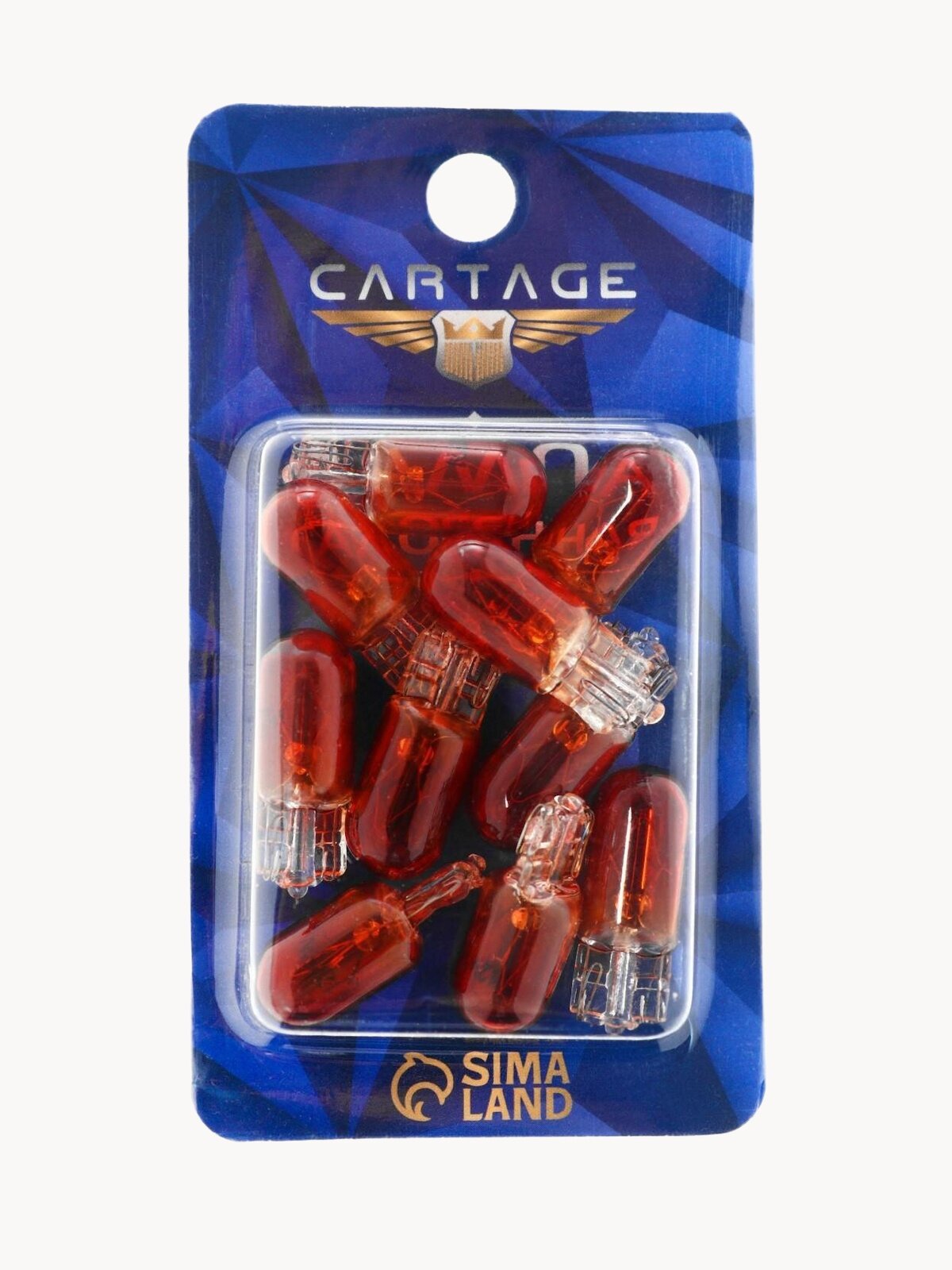 Галогенная лампа для автомобиля Cartage ORANGE, T10, W5W, 5 Вт, 12 В, набор 10 шт