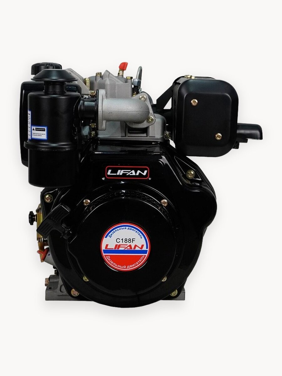 Двигатель дизельный Lifan Diesel 188F D25 (10.6л. с, 456куб. см, вал 25мм, ручной старт)