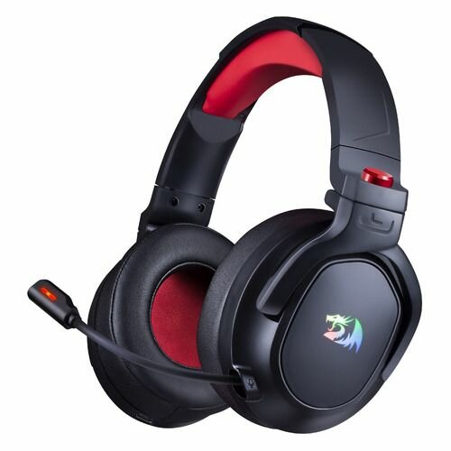 Гарнитура игровая Redragon Nomen, для компьютера и игровых консолей, накладные, радио, черный / красный [71279]