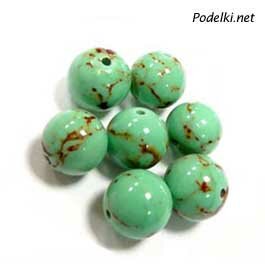 Натуральная бусина Бирюза зеленая 0003966 шарик 8 мм, цена за 10 шт.