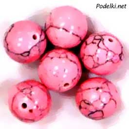 Натуральная бусина Кахолонг розовый 0003364 шарик 12 мм, цена за 10 шт.